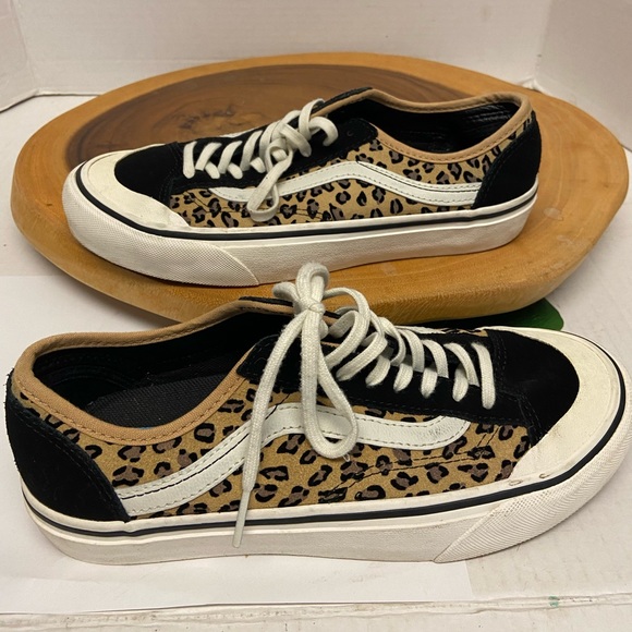 Vans | Shoes | Vans Unisex Leather Cheetah Sneakers | Poshmark